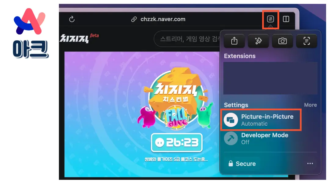 치지직 PIP 모드 | 크롬, 웨일, 파이어폭스 등 브라우저별 사용성 및 확장프로그램